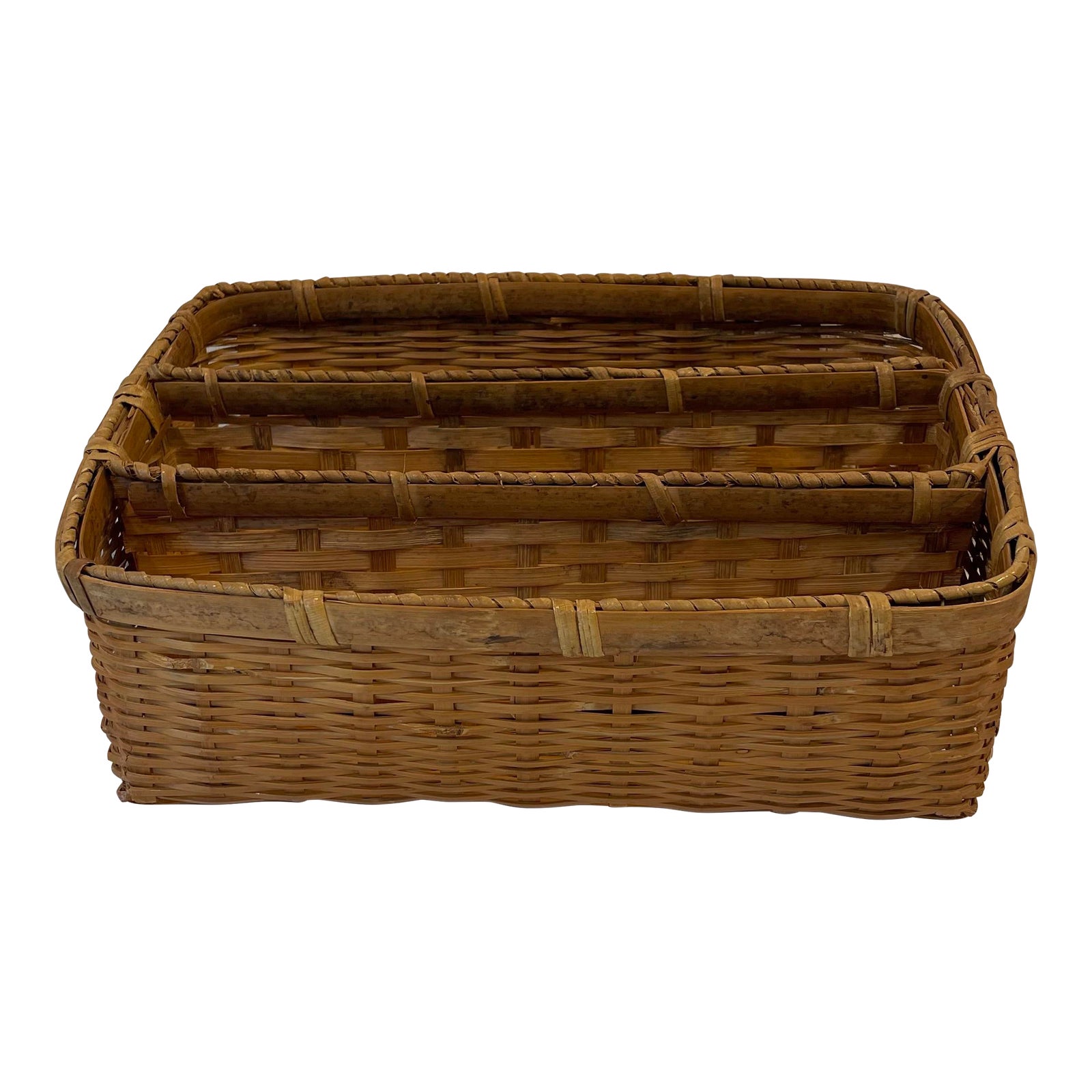 Vintage Wicker Letter Basket | Chairish