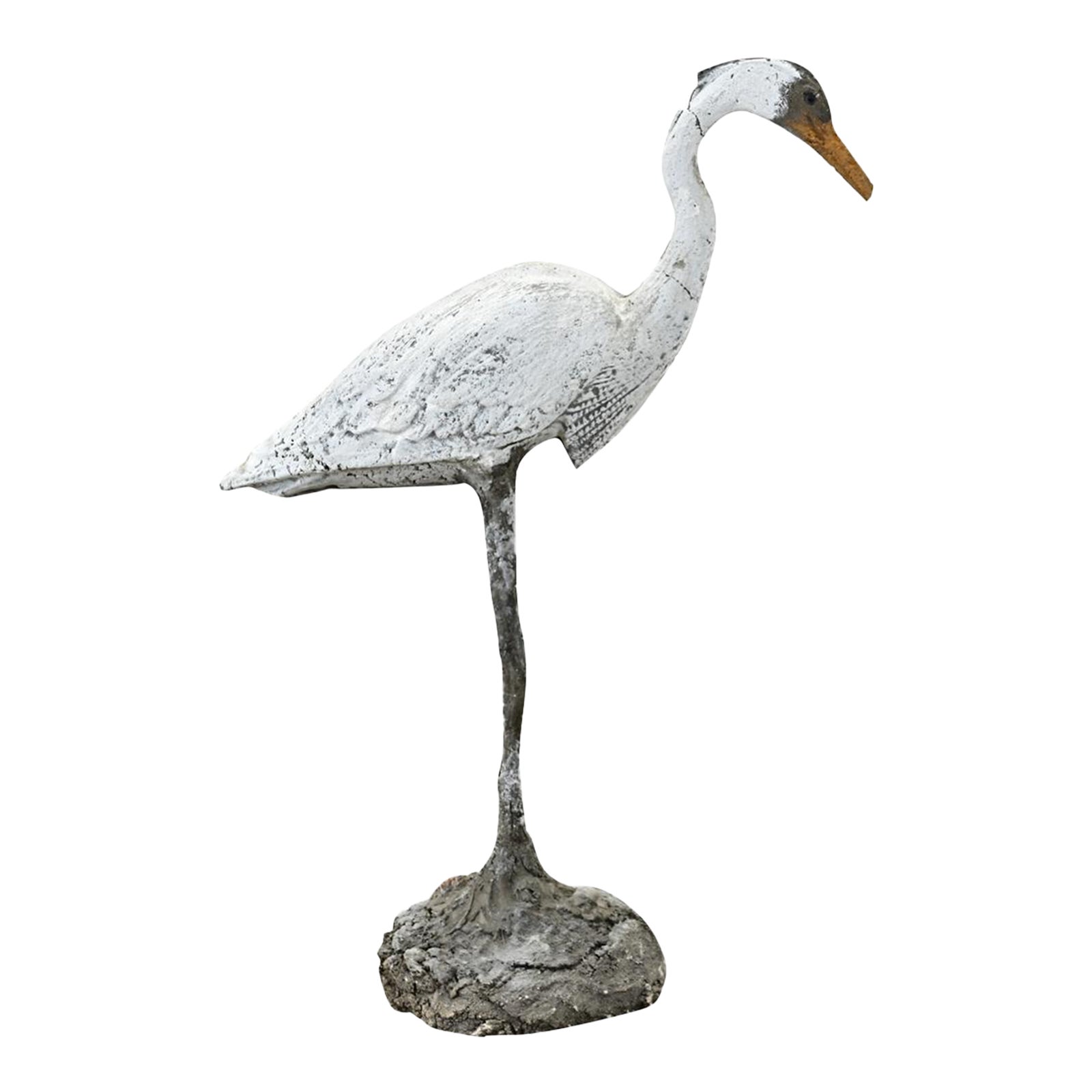 English 20th Century Egret Statue | Chairish