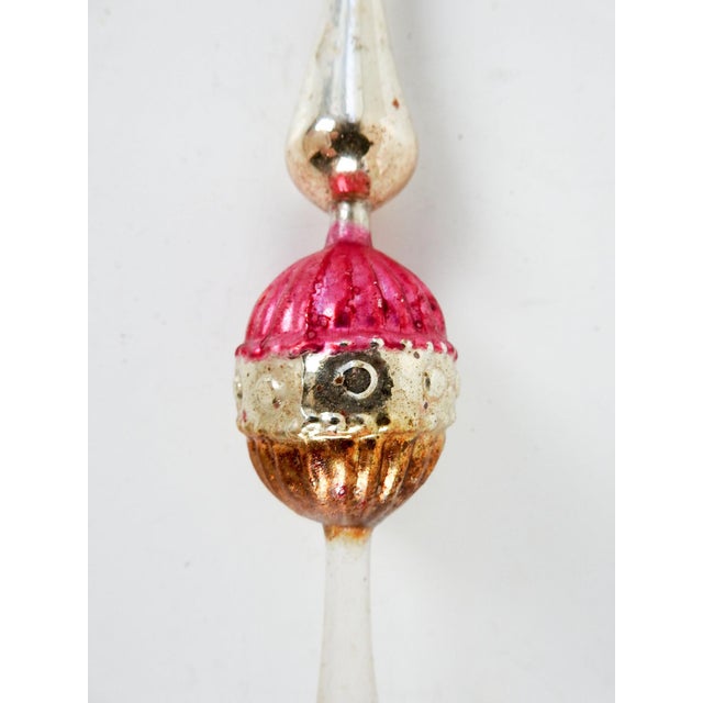 Small Vintage Hot Pink Hand Blown Mercury Glass Christmas Tree Topper ...