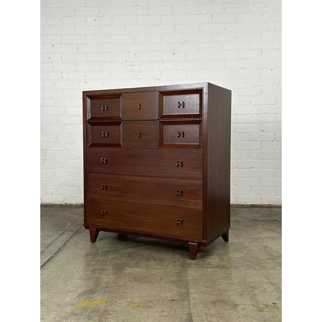 1960s Highboy in Dark Walnut by Red Lion | Chairish
