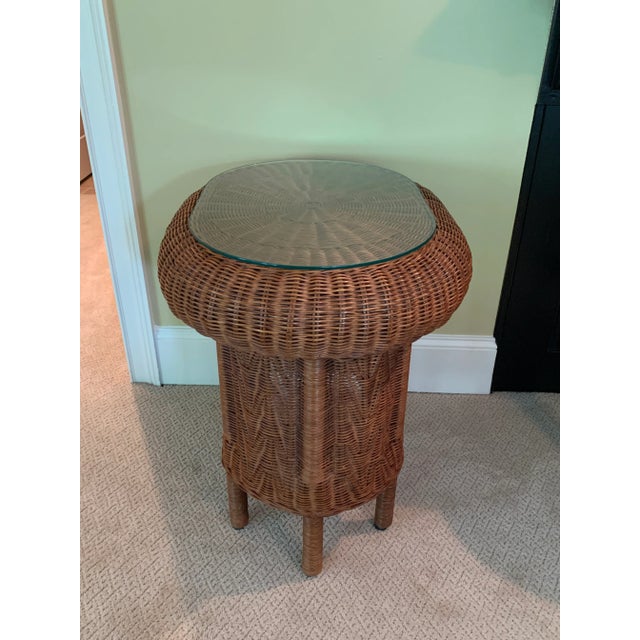 1990s Wicker End Table | Chairish