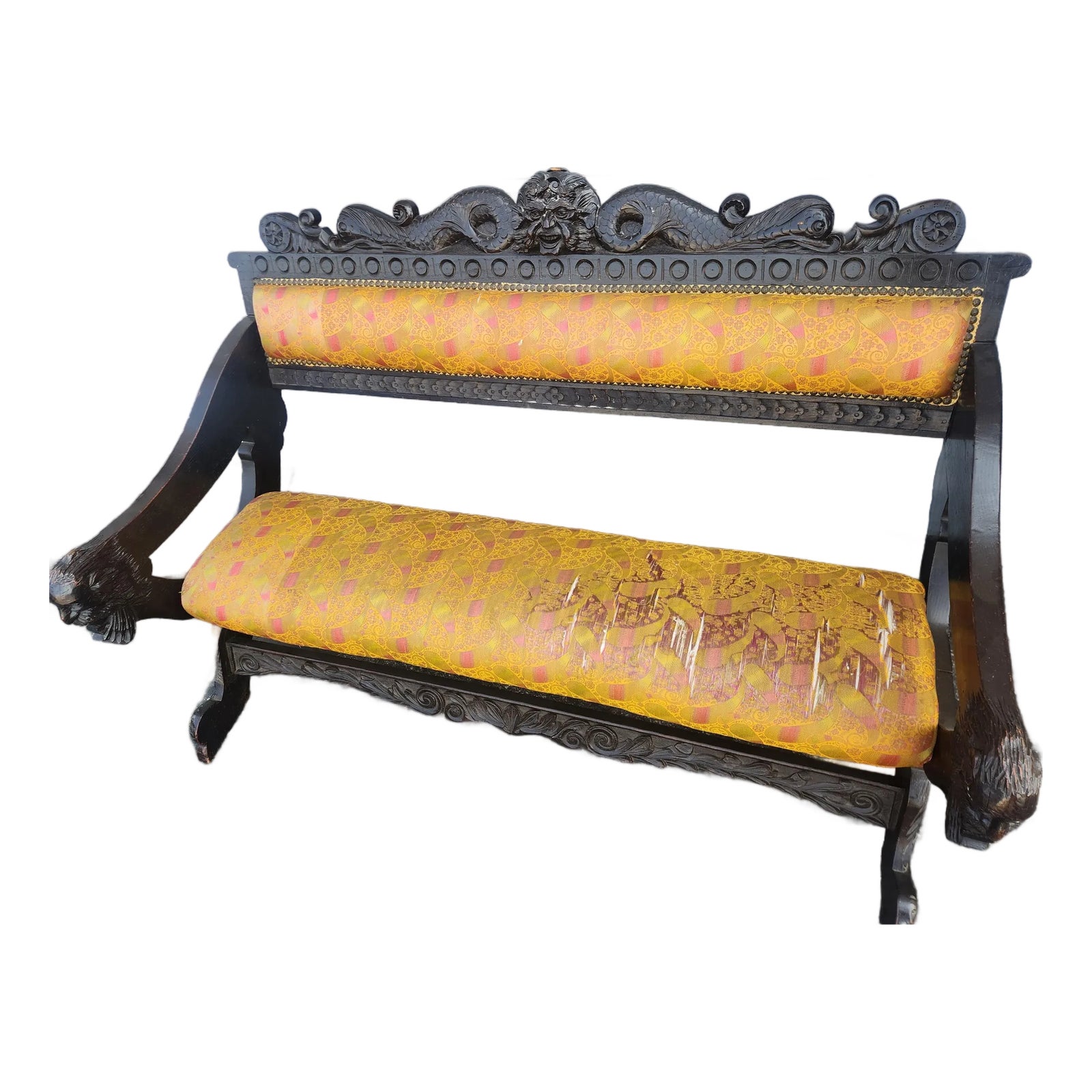 19th Century "Luigi Frullini" Italian 4' Bench | Chairish