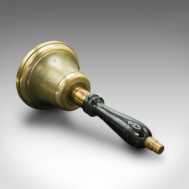 1910s Antique Edwardian English Brass Town Clerk's Hand Bell | Chairish