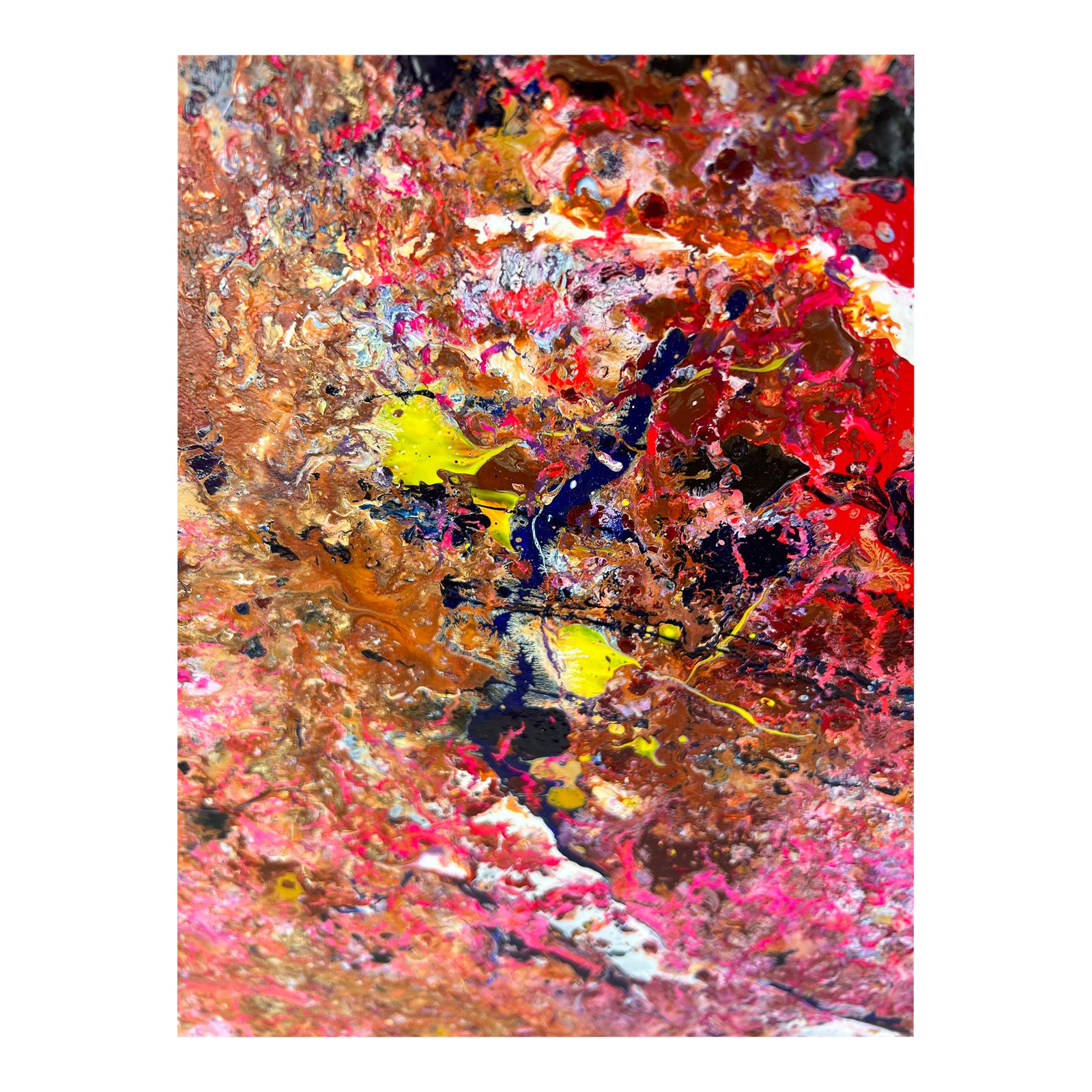 Galactic Expressions - Abstract Expressionist Composition in Acrylic on ...