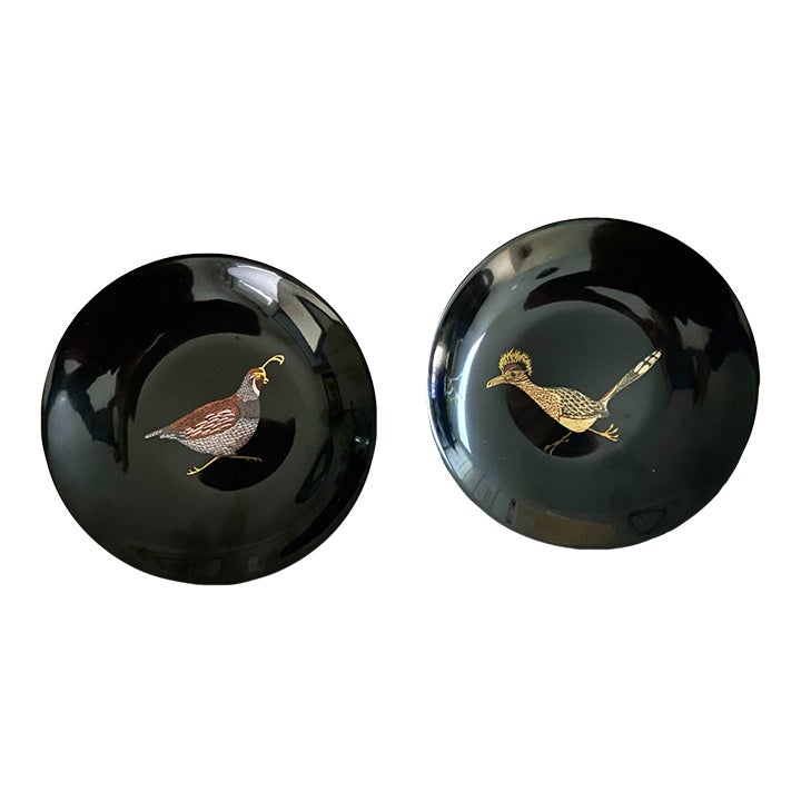 Pair of Mid-Century Modern Couroc Bird Small Serving Bowls | Chairish