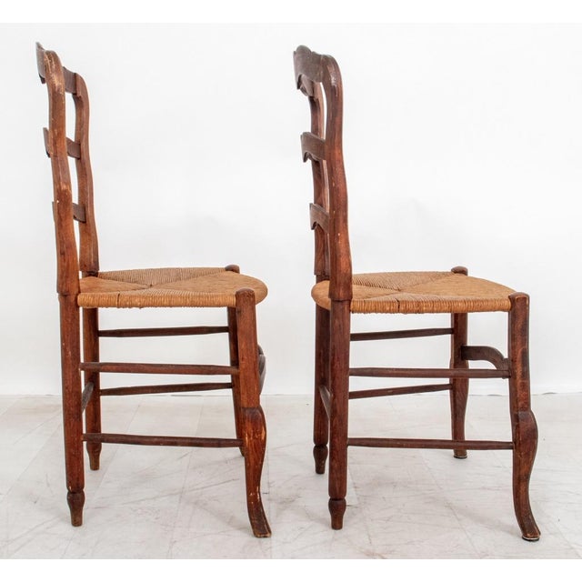 French Provincial Walnut Ladder Back Side Chairs, 2 | Chairish
