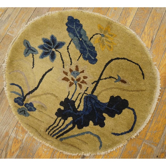 1920s Round Chinese Art Deco Round Rug ( 2' R - 62 CM ) | Chairish