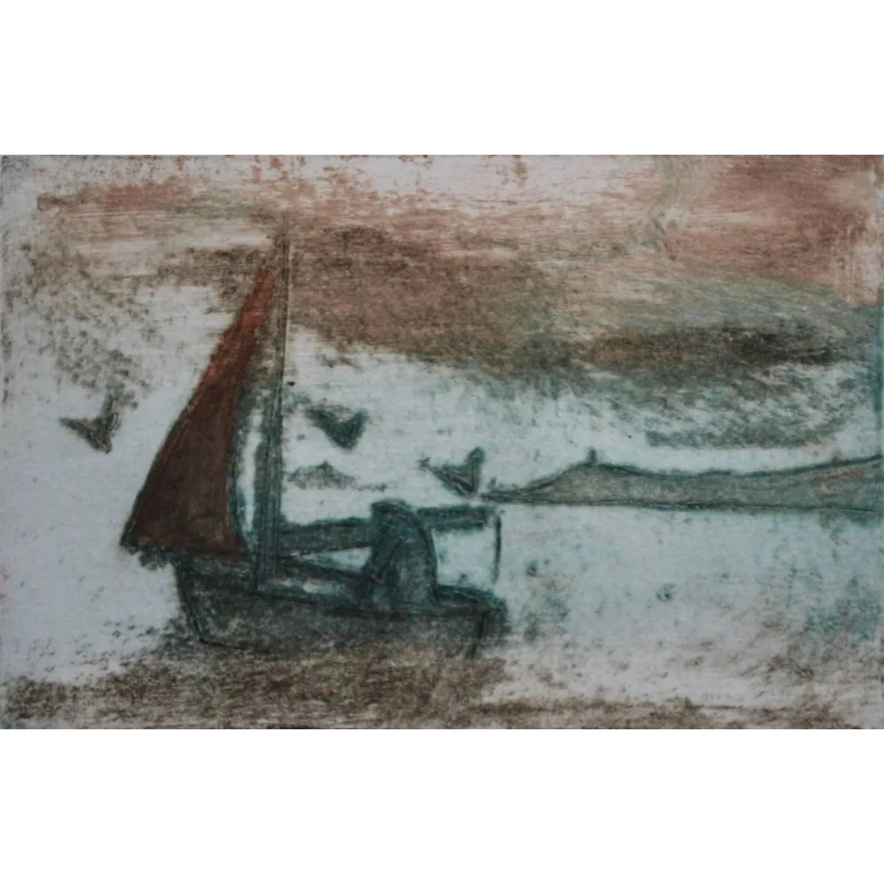 Ian Laurie 'Sailing' Contemporary Limited Edition Etching 2017 | Chairish