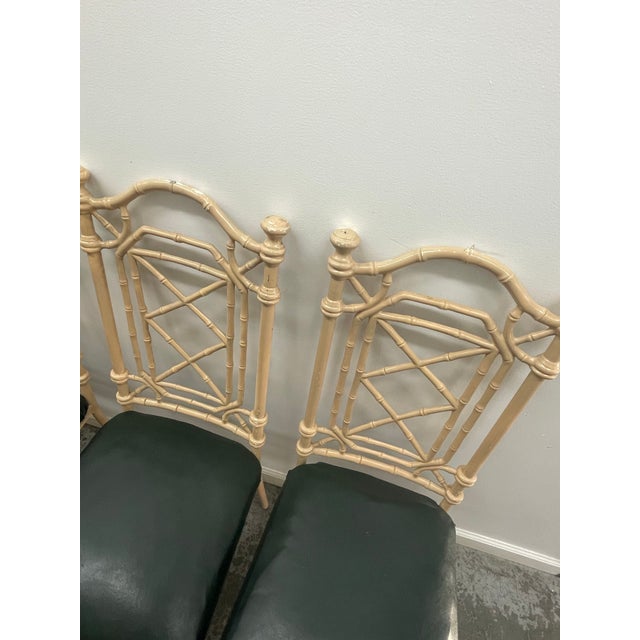 Vintage Chinese Chippendale Kessler Industries Faux Bamboo Patio Chairs ...