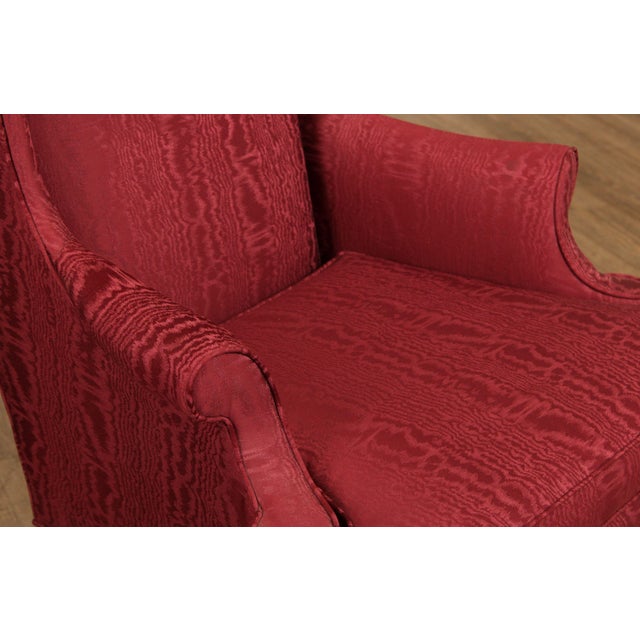 Sherrill Queen Anne Style Mahogany Wing Chair | Chairish