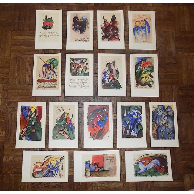 Vintage German Expressionist Abstract Animals by Franz Marc - Set of 16 ...
