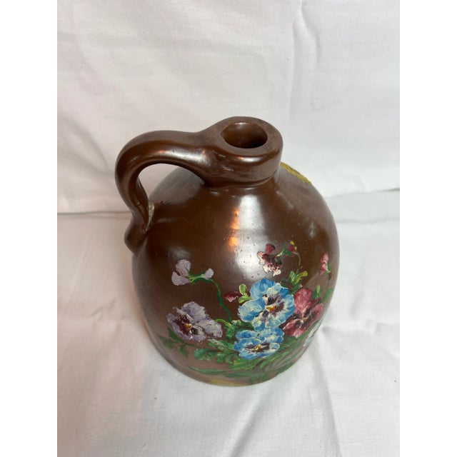Hand Painted Stoneware Pottery Jug | Chairish