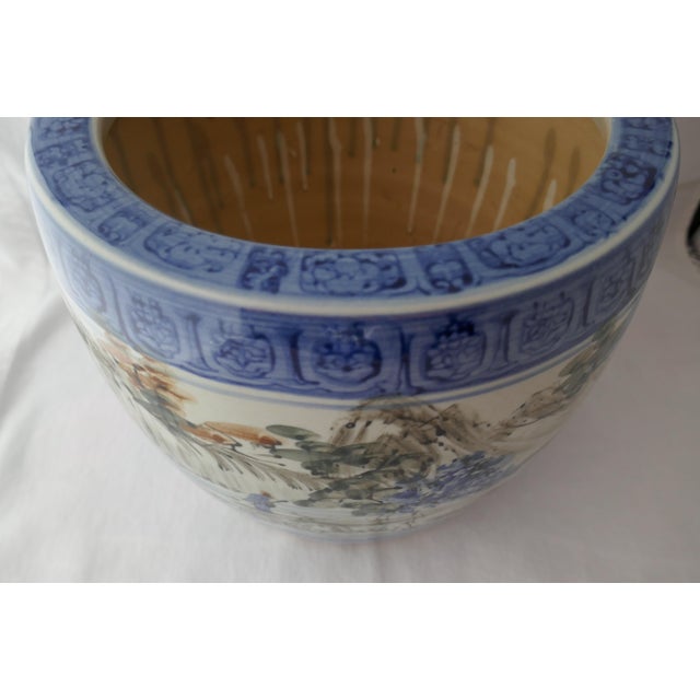 Late 20th Century Chinese Porcelain Vase Planter Cachepot Hand Painted ...