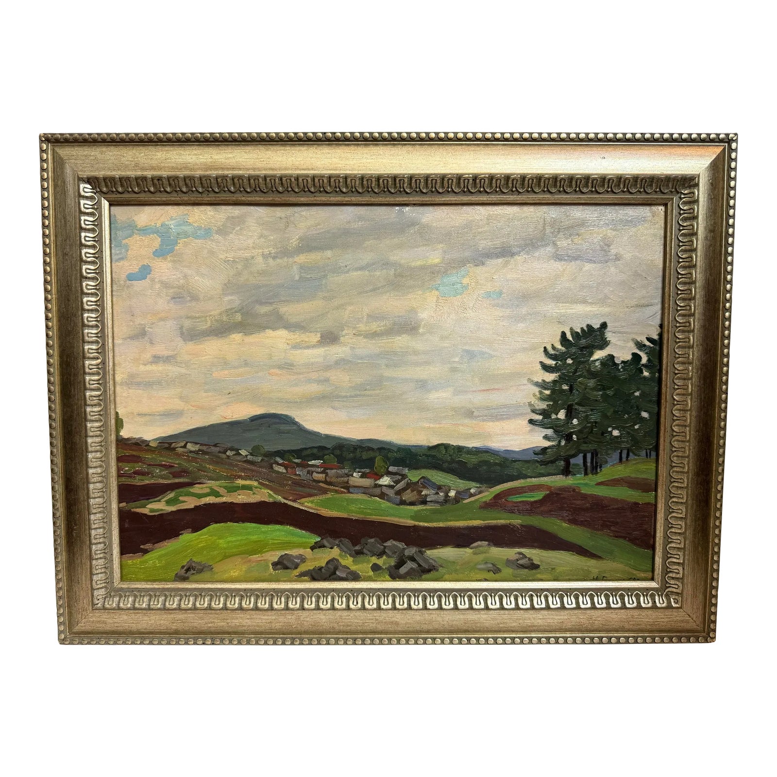 Surin, Nikolay, "Ural Village," Russian Painting, 1968 | Chairish
