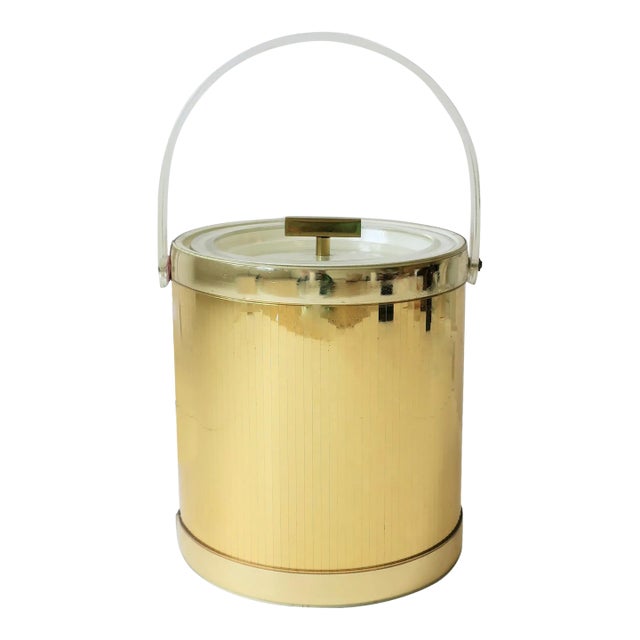 Gold Disco Era Modern Lucite Ice Bucket, ca. 1970s | Chairish
