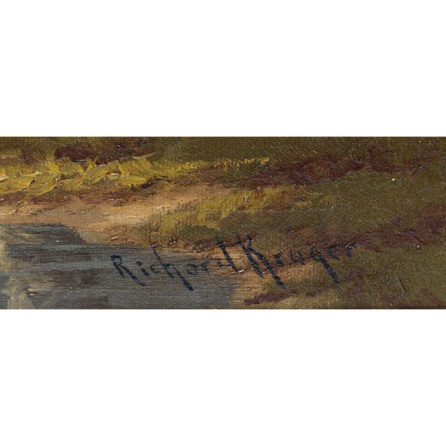 Richard Kruger Antique American Impressionist Sunlit Forest Interior ...