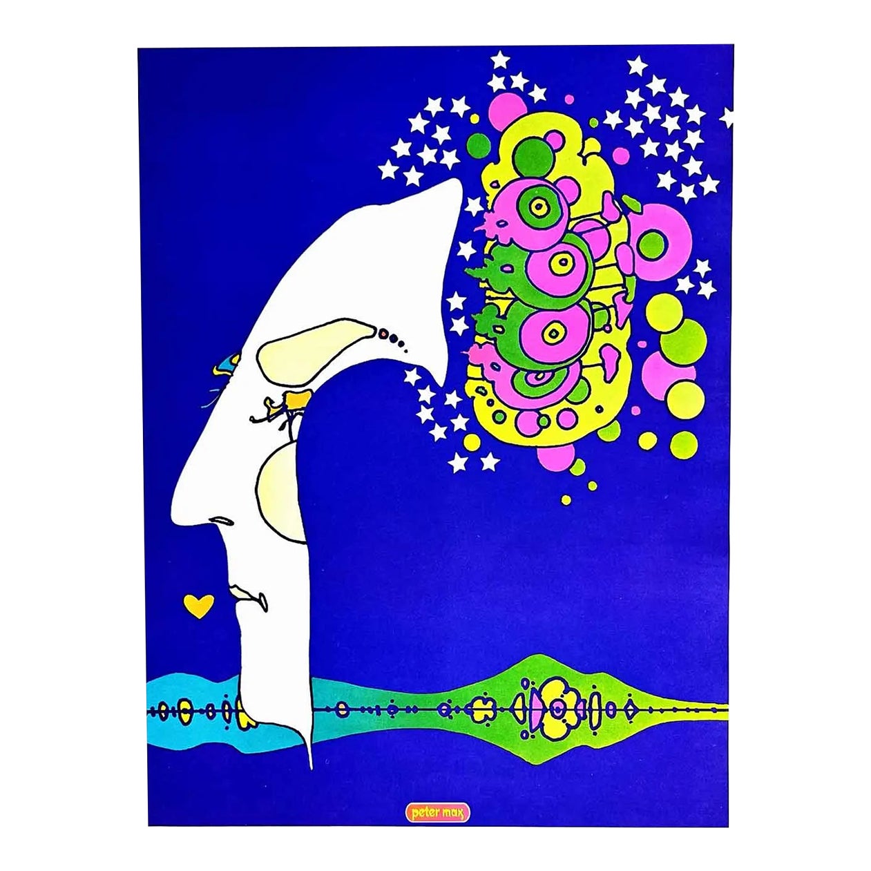 Peter Max Pop Art Poster 15 NBC Tv Station 1970 | Chairish