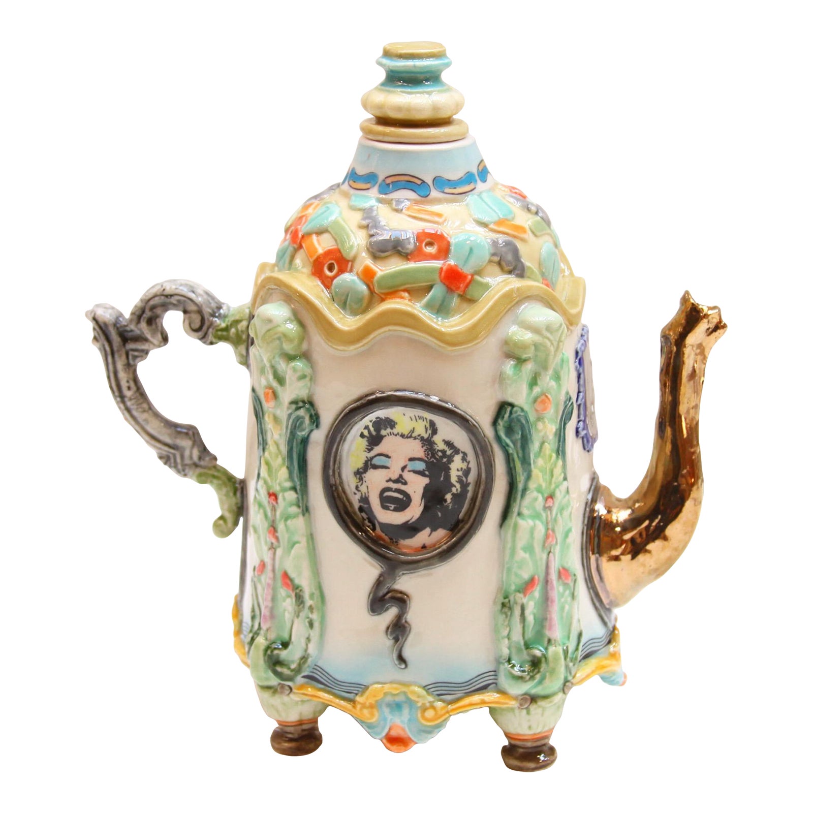 Ron Carlson Ceramic Functional Pop Art Sculpture, "Golden Spout Rococo ...