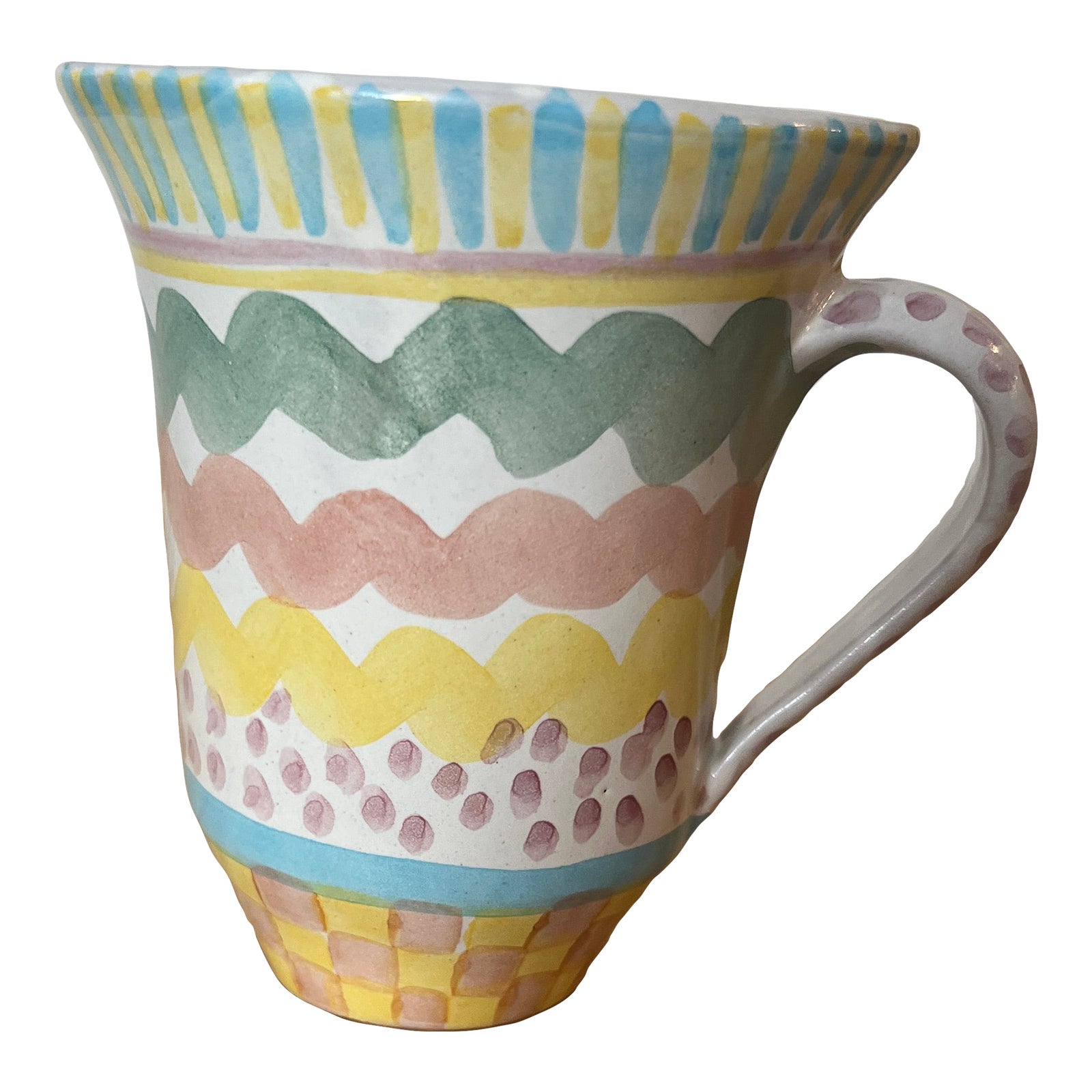 Vintage Mackenzie-Childs Hand Painted Coffee Mug | Chairish