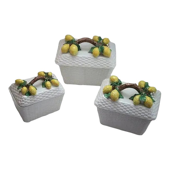 Vintage Italian Lemon Basket Boxes - Set of 3 | Chairish