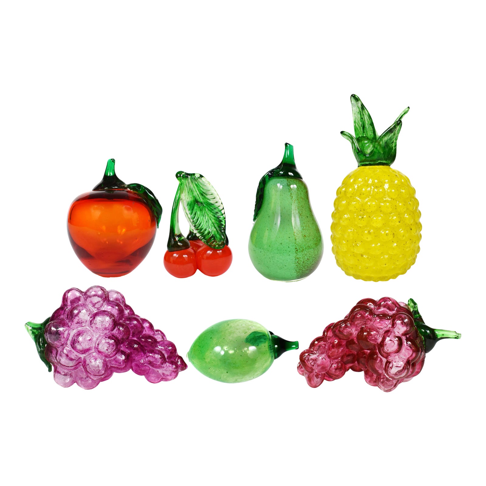 Vintage Handblown Italian Murano Style Fruits Model Figurines - Set of ...