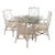 Chinese Chippendale Rattan and Leather Whitewashed Dining Set - 5 ...