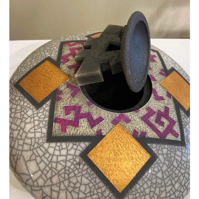 Vintage Rick Foris Contemporary Raku Ceramics Vessel | Chairish