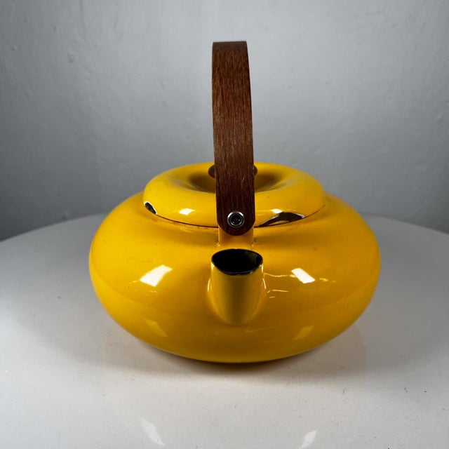 1980s Sam Lebowitz Yellow Enamelware Tea Kettle Copco Japan | Chairish