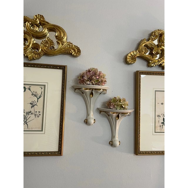 Mid 20th Century Italian Style Decorative Ceramic Wall Bracket Shelves ...