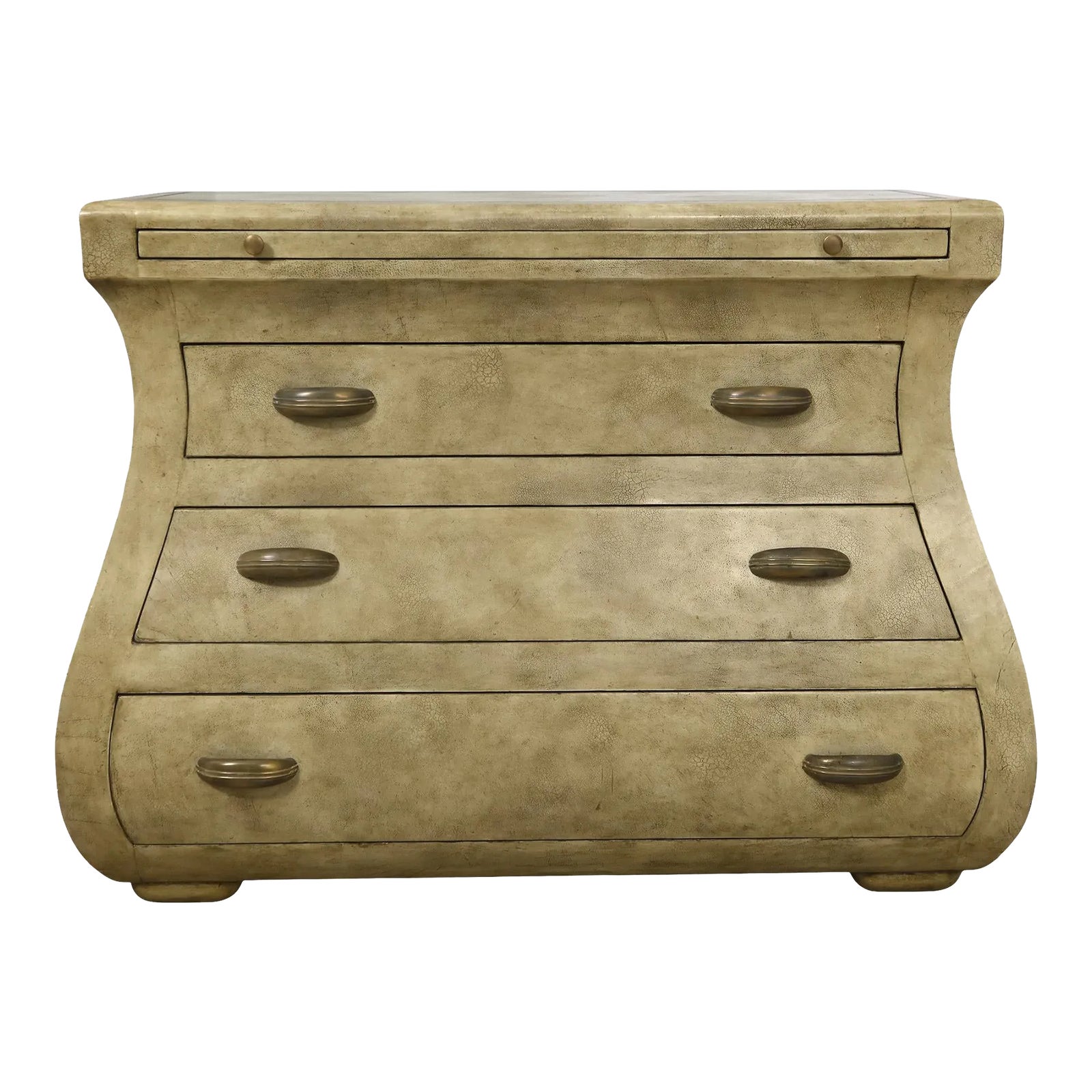 Maitland Smith Modern Design Leather Wrapped Chest | Chairish