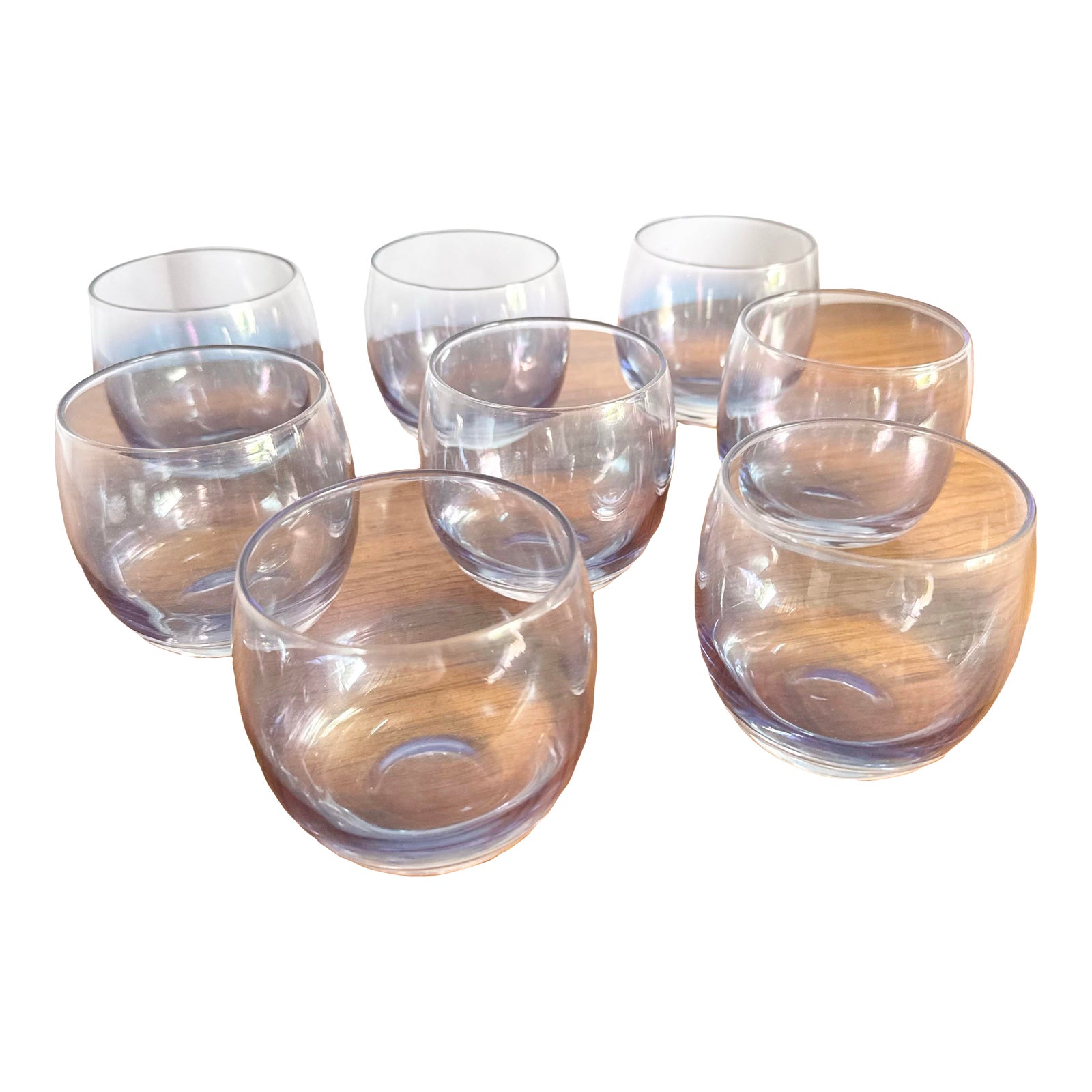 Vintage MCM Federal Glass Colored Roly Poly Cocktail Glasses - Set of 8 ...