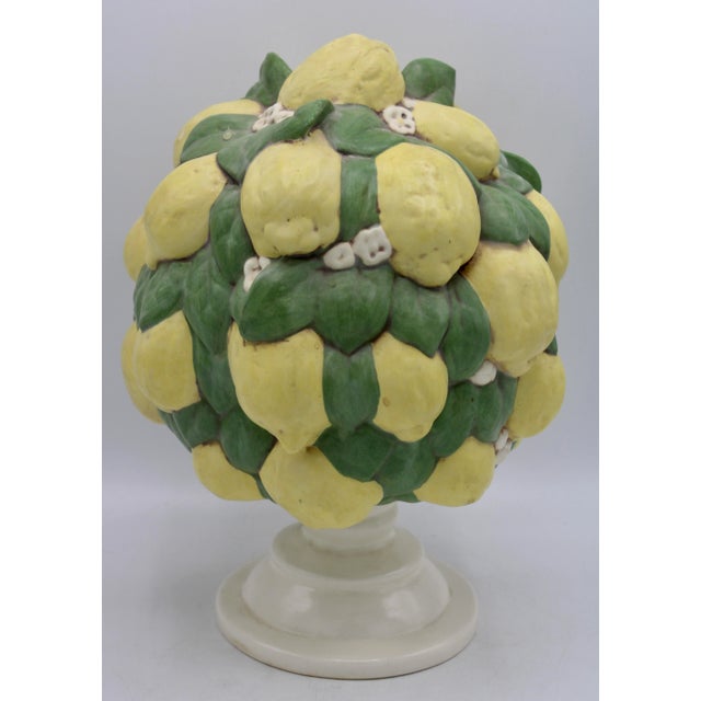 Vintage Italian Ceramic Lemon Tree With Flowers | Chairish