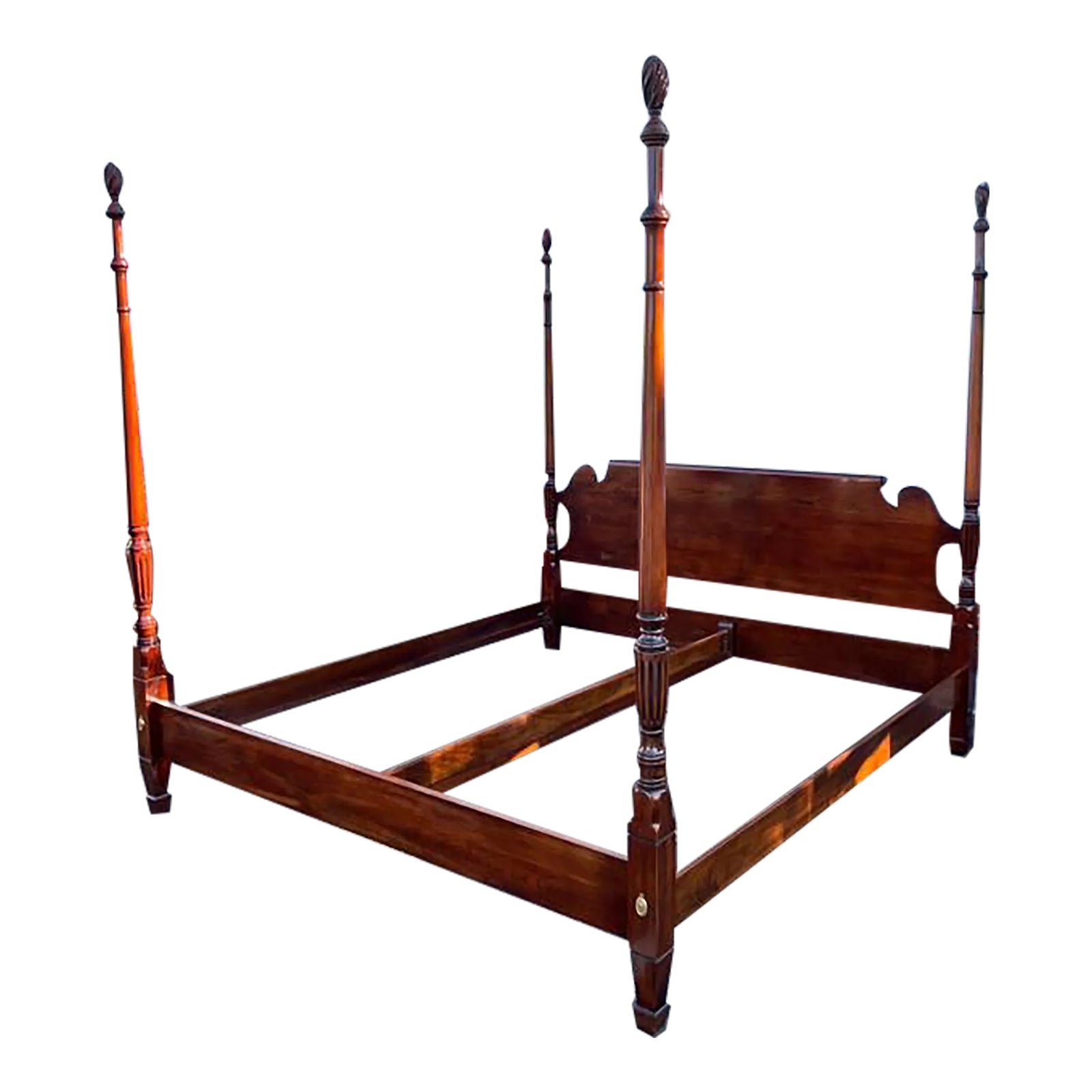 Statton Furniture Marked Colonial C Solid Cherry Four Poster King Bed ...