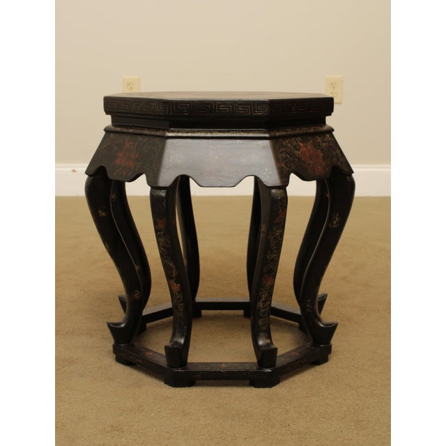 Vintage Chinoiserie Decorated Taborets, Stands - A Pair | Chairish