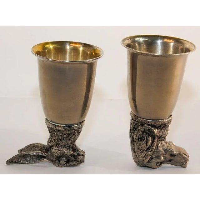 1970s Vintage Gucci Silverplate Animal Stirrup Cups Signed Italy- Set ...