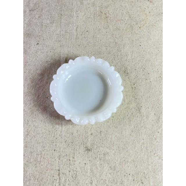 Vintage Round White Glass Ashtray | Chairish