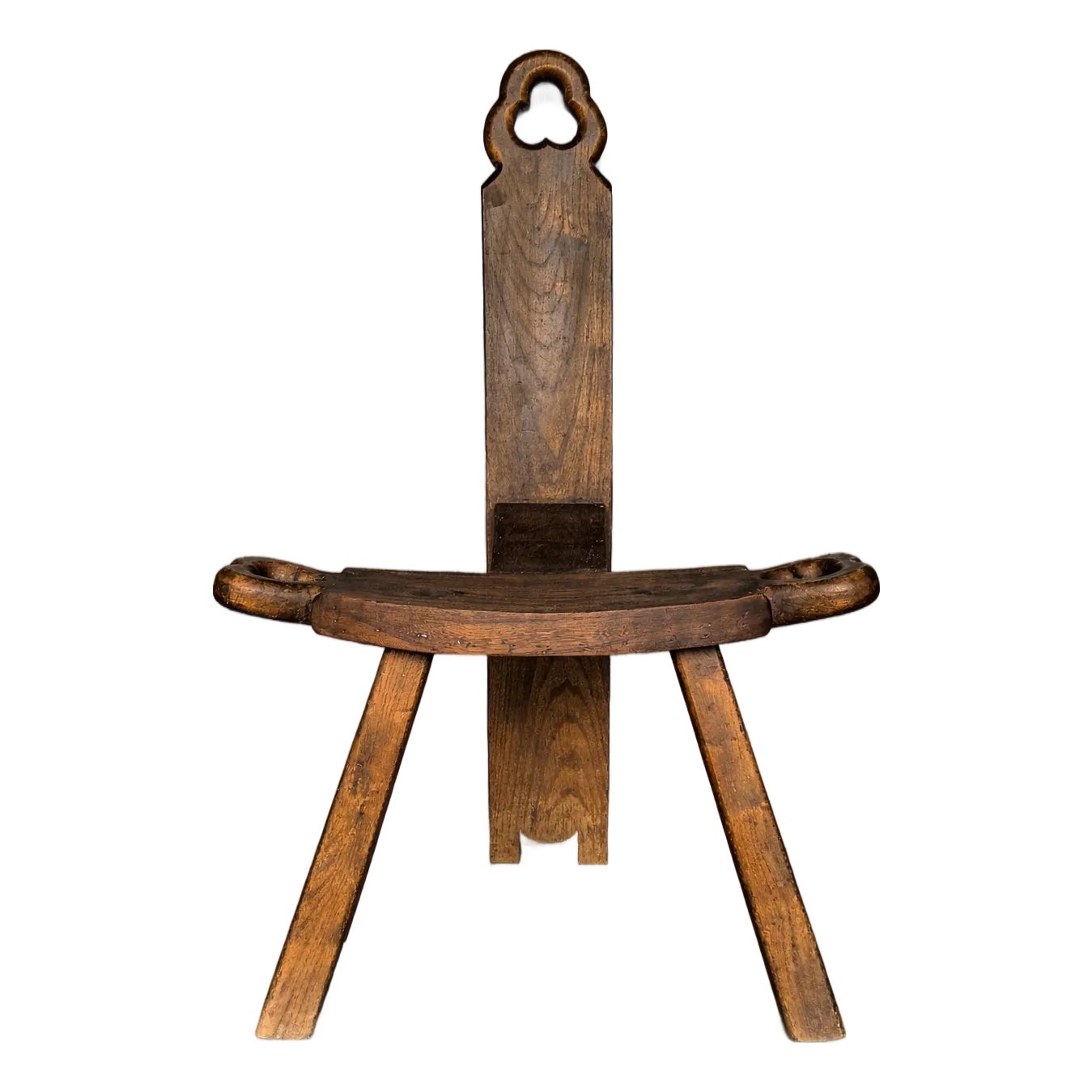 French Antique Mid-Century Brutalist Milking Chair | Chairish