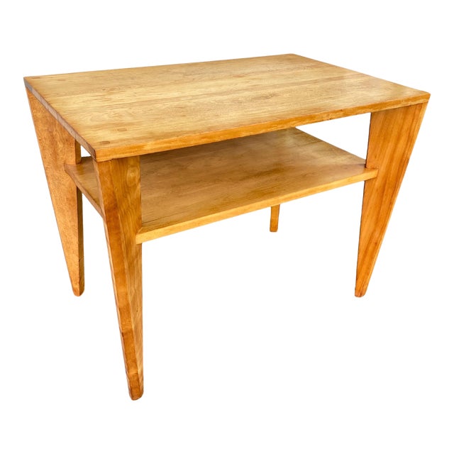 1940s Russel Wright for Conant Ball Solid Maple Side Table | Chairish