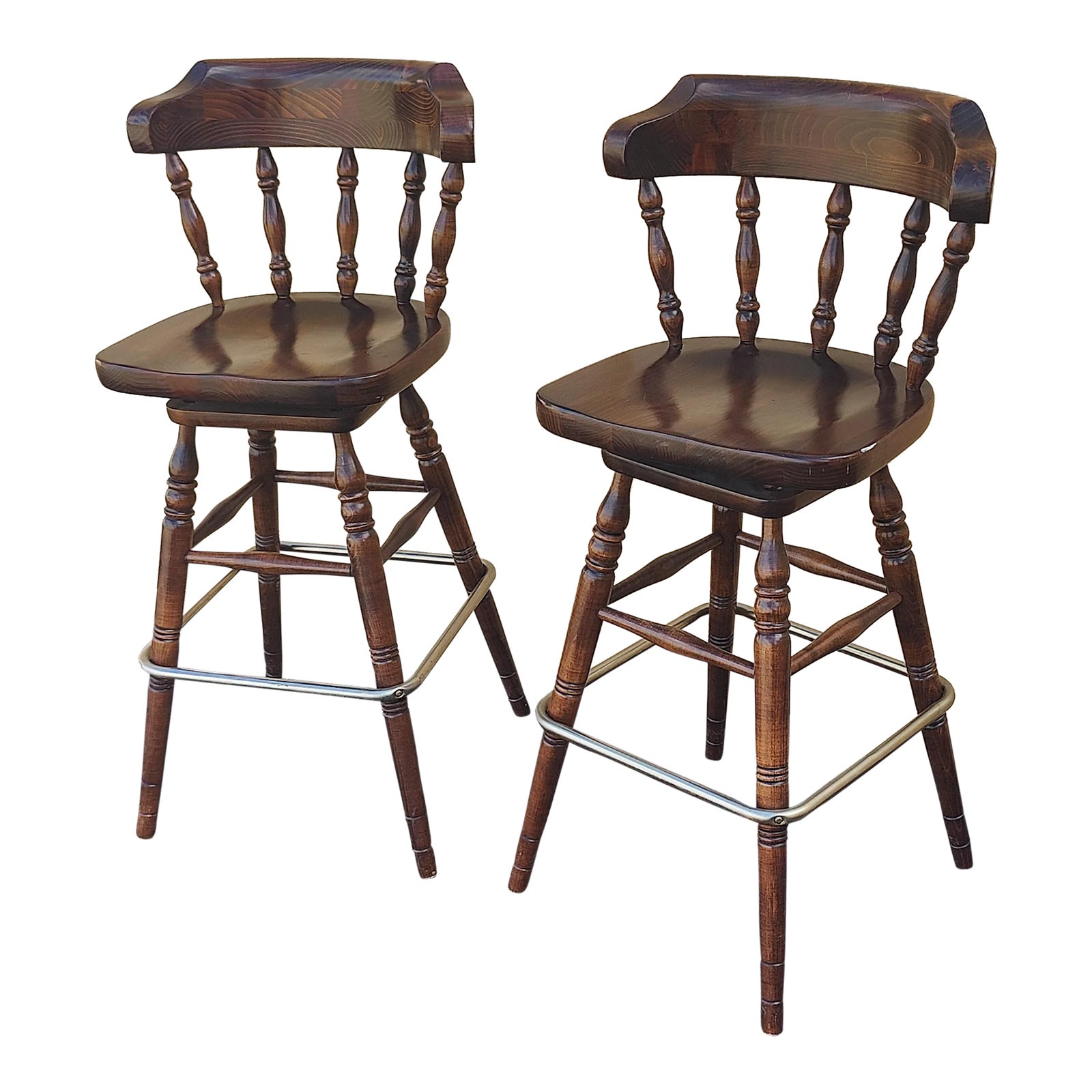 Vintage Ethan Allen Bar Stool - a Pair | Chairish