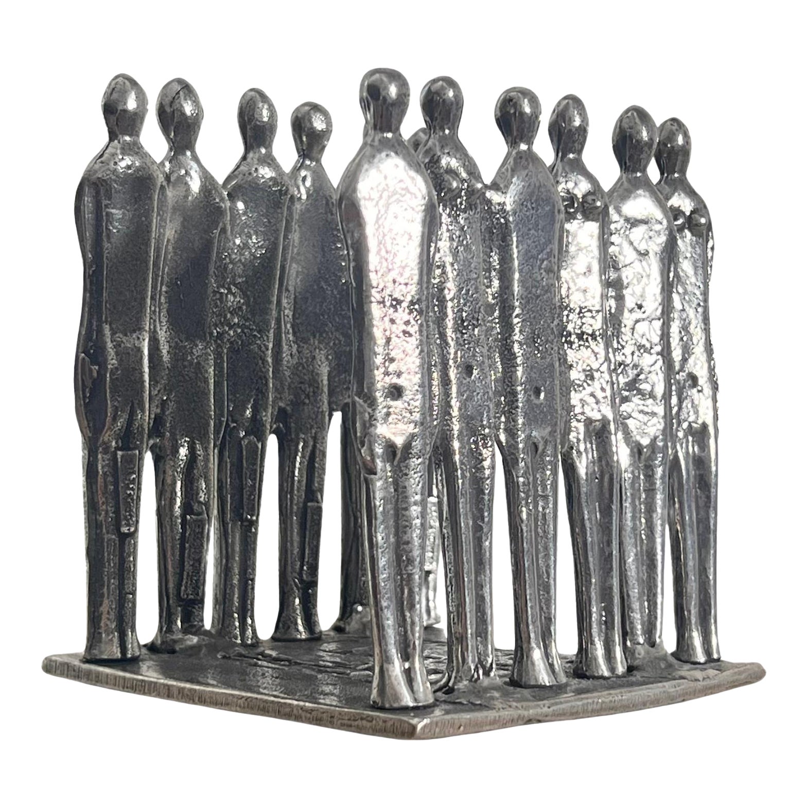 Vintage Pewter Letter Holder With Nude Figures by Patrick Meyer, 20th ...