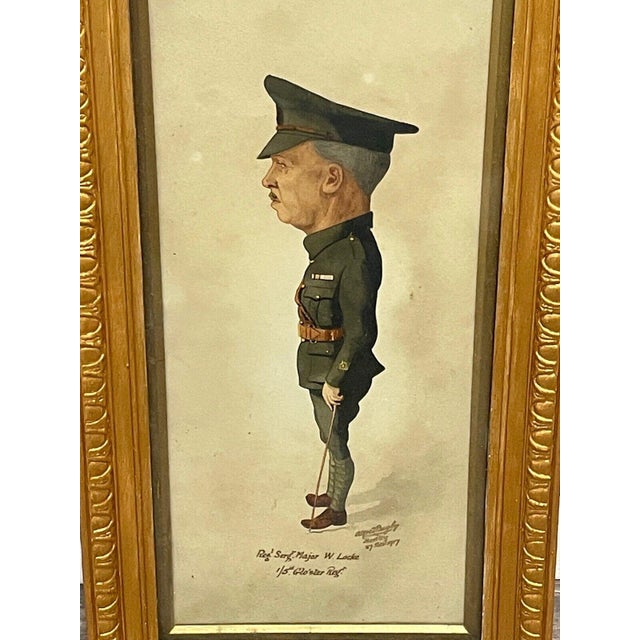 British Portrait Painting Ww1 Military Sergeant Major Locke Watercolor ...