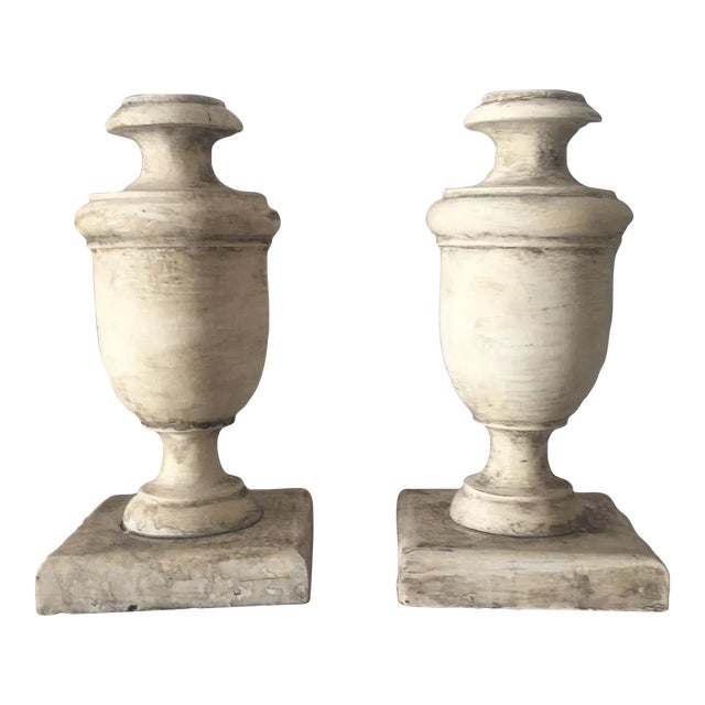 Set of Two Italian Bases in Hand-Carved Wood, Lacquered in Shades of ...