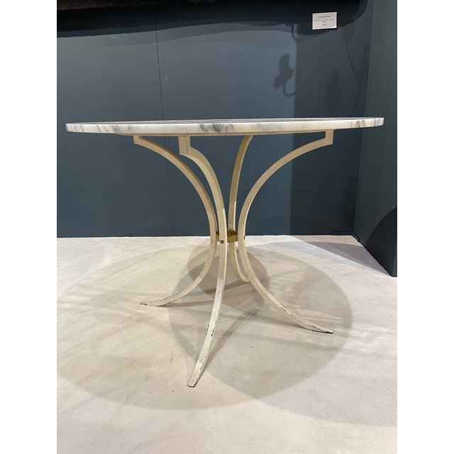 1950s Round Marble Table With Curved Arched Base | Chairish