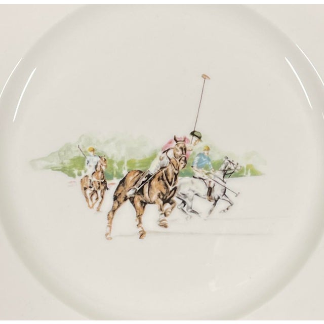 Vintage Ralph Lauren "Polo Scene" Bone China Dessert Plates- Set of 8 ...