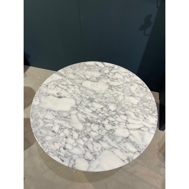 1950s Round Marble Table With Curved Arched Base | Chairish