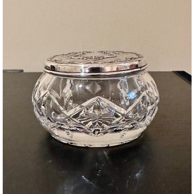Vintage Gotham Glass Powder/Trinket Jar With Silverplate Lid | Chairish