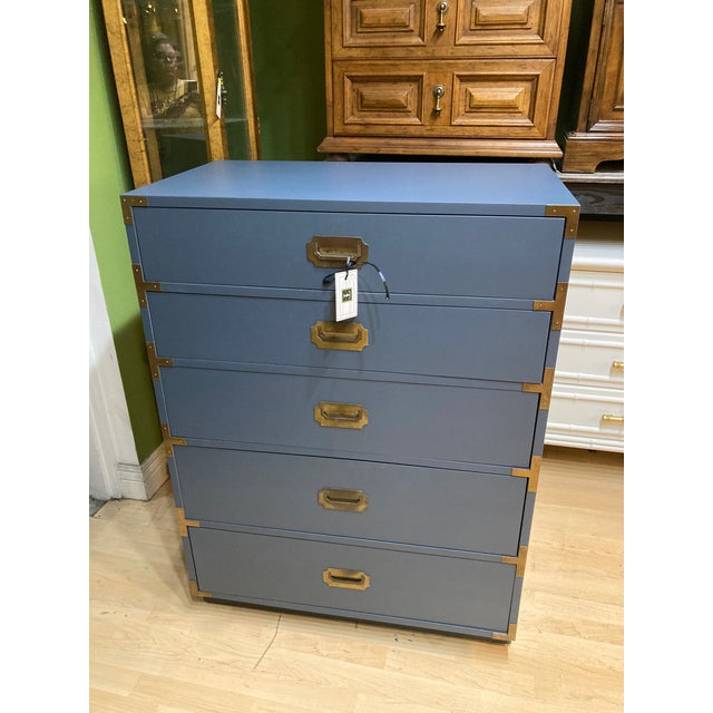 Mid 20th Century Dixie Campaigner Tall Chest of Drawers | Chairish