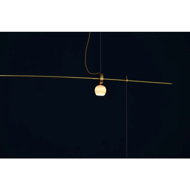 Brass Sculpted Pi Light Suspension by Periclis Frementitis | Chairish
