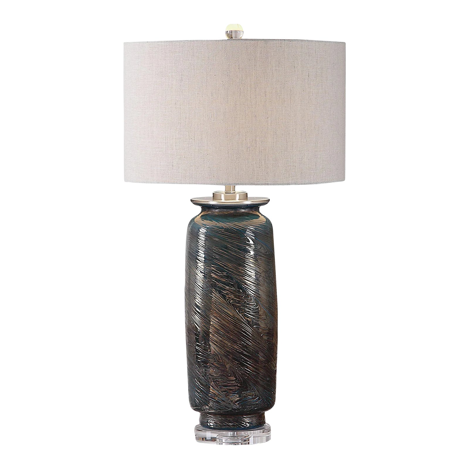 Olesya Swirl Glass Table Lamp | Chairish