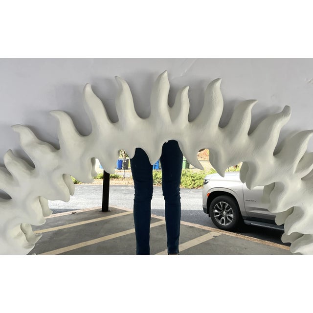 Revelation Modern White Resin Sunbeam Wall Mirror | Chairish